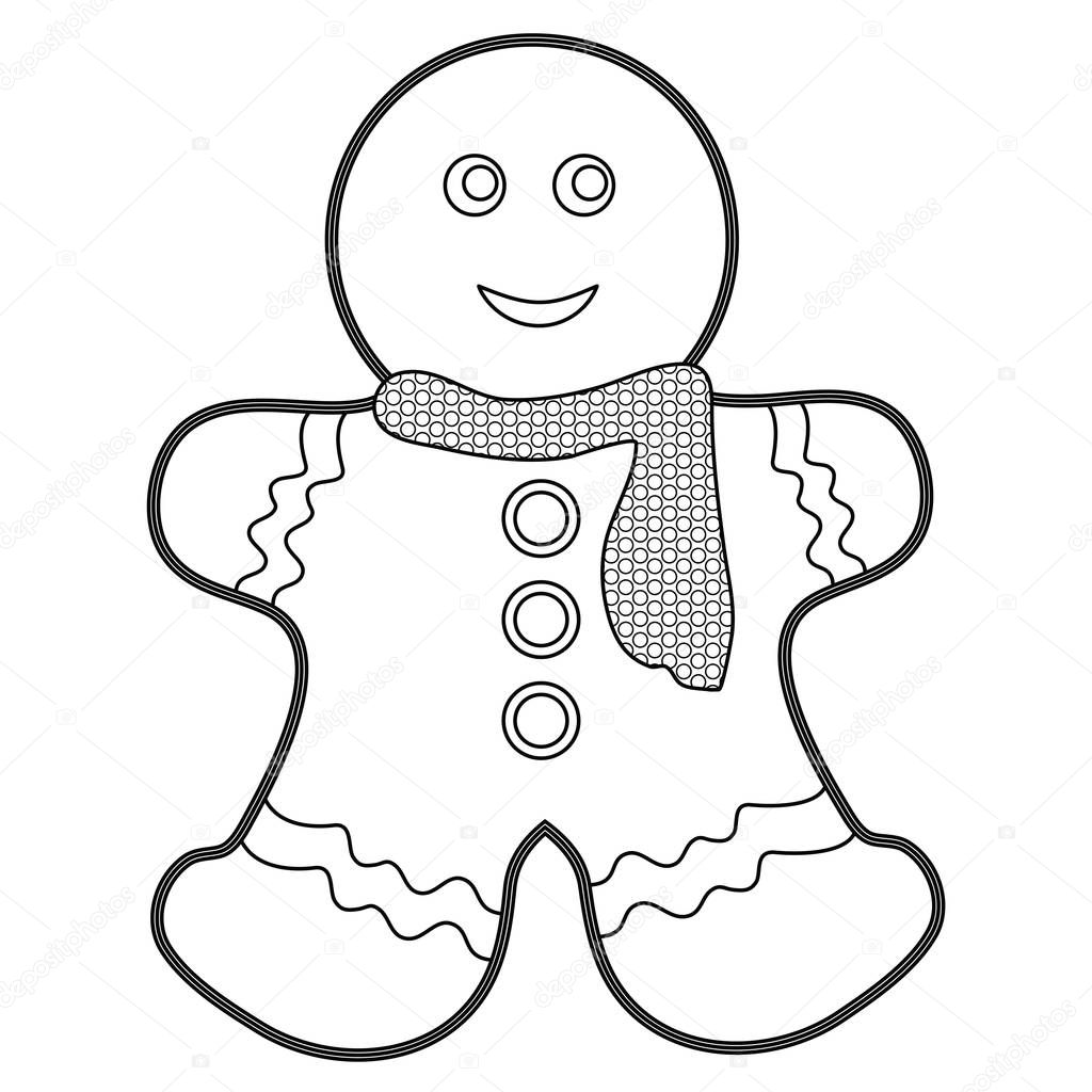 Gingerbread Man Clip Art Black And White