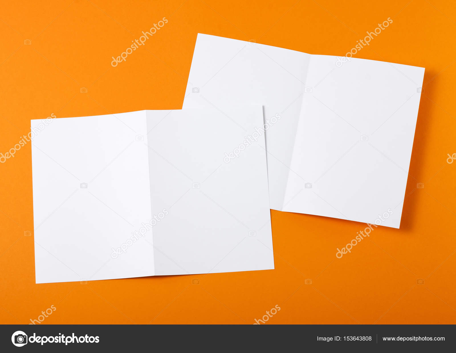 Blank white folding paper flyer Stock Photo by ©fontgraf 153643808