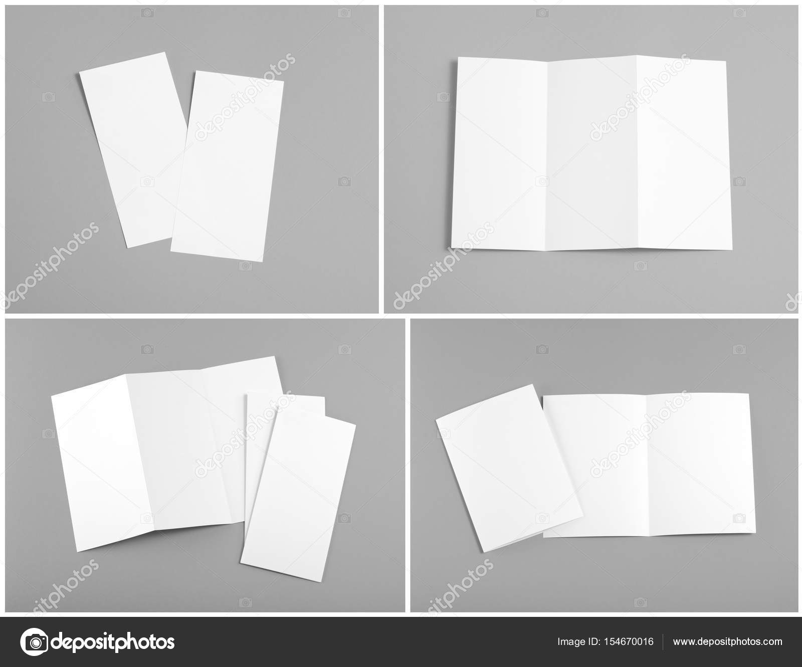 Blank white folding paper flyer Stock Photo by ©fontgraf 154670016