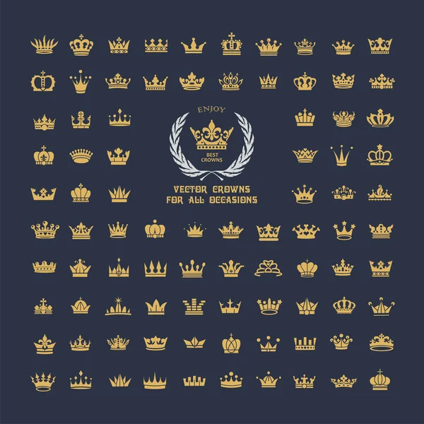 Crown Vector Set Collection Icons — Stock Vector © Kio777 12351444