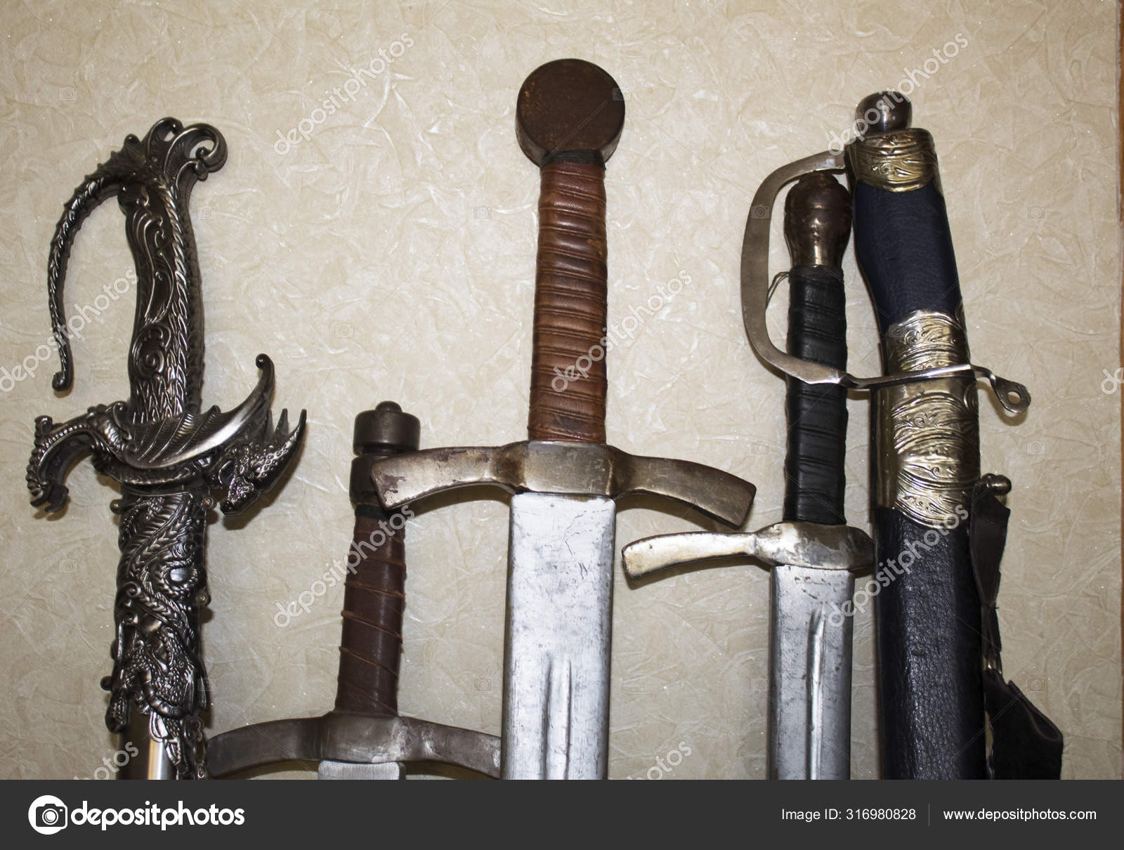 Old Ancient Metal Big Swords — Stock Photo © Mahzuza #316980828