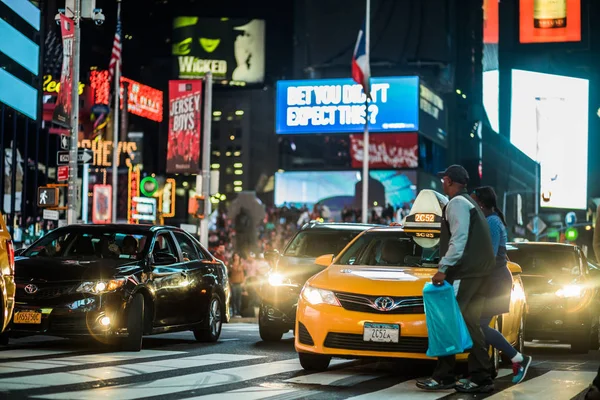 Busy Times Square at night, Manhattan, New York, USA – Stock Editorial ...