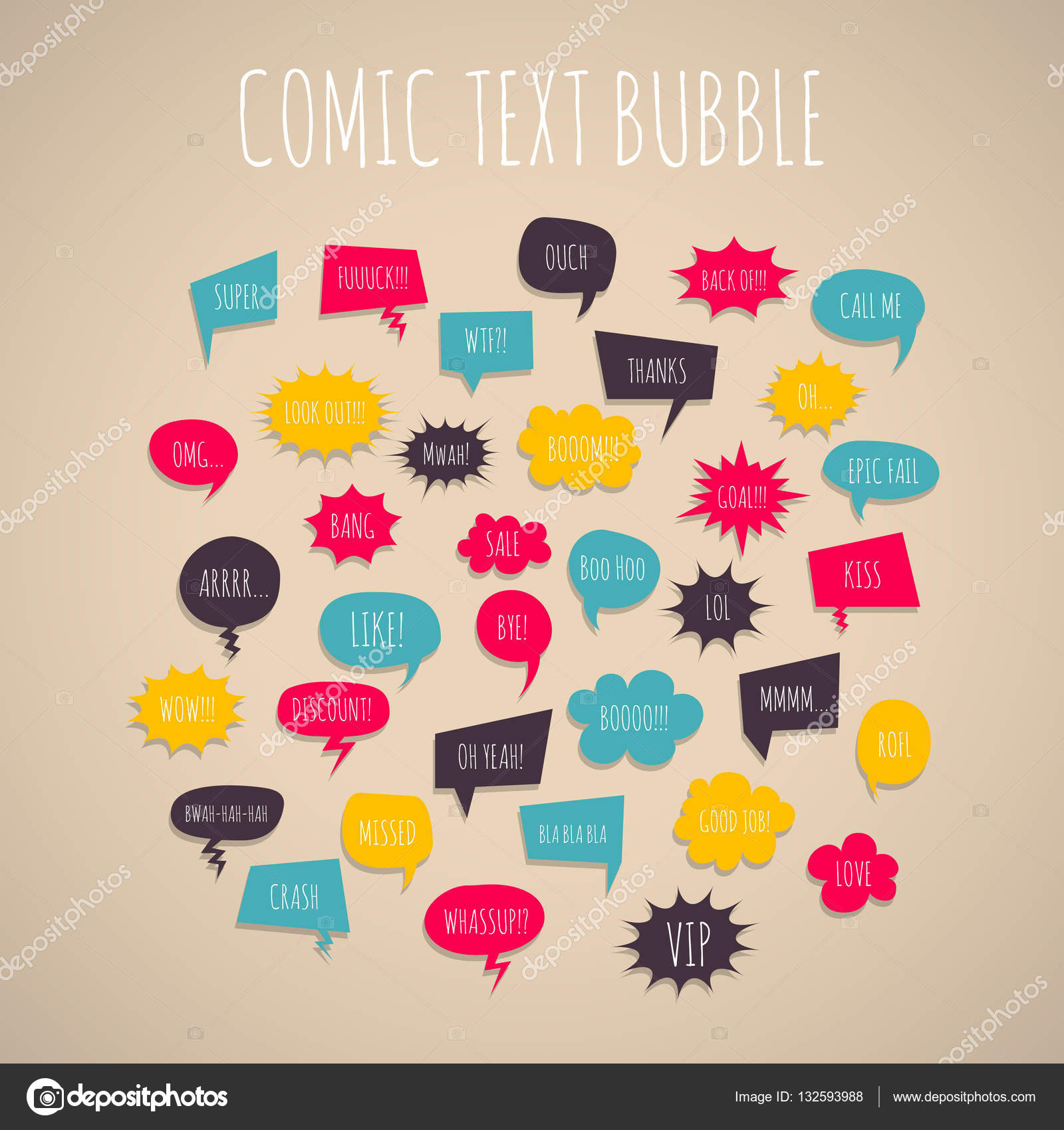 Comic letters dialog cloud text pop art Stock Vector Image by ©helen ...