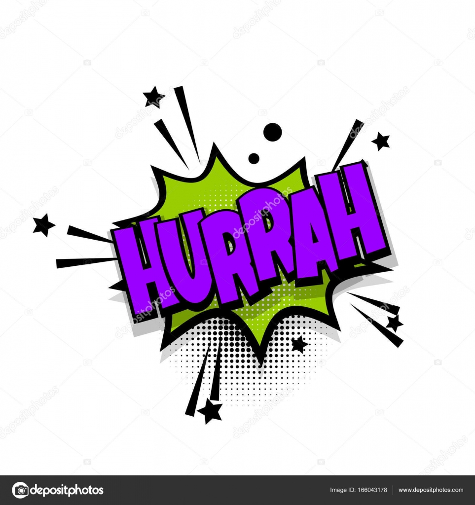 Comic text phrase pop art hurrah — Stock Vector © helen.tosh #166043178