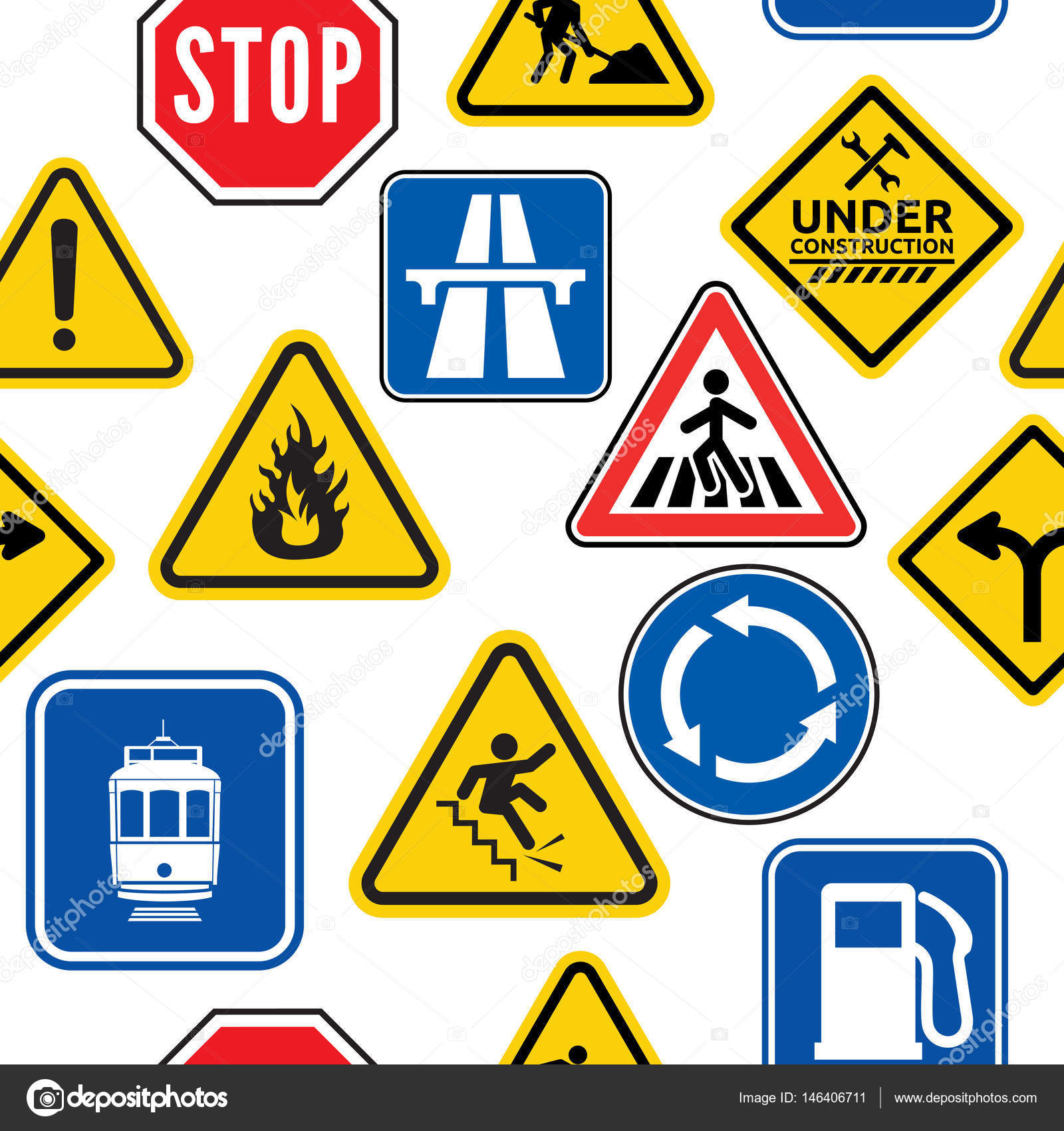 Fond fait de panneaux de signalisation image vectorielle par ...