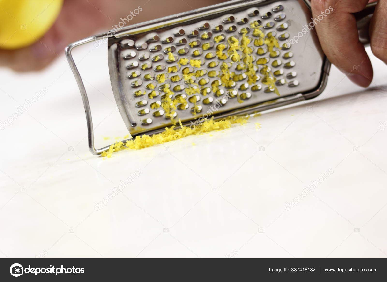 Chef Shredding Lemon Grater Making Lemon Mascarpone Pie Series — Stock ...