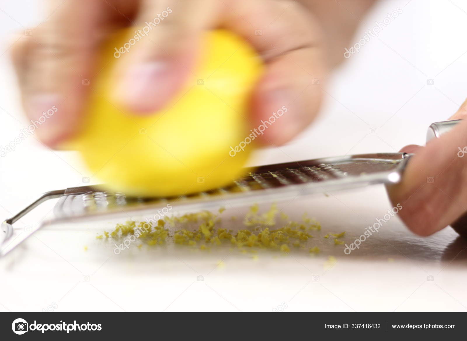 Chef Shredding Lemon Grater Making Lemon Mascarpone Pie Series — Stock ...