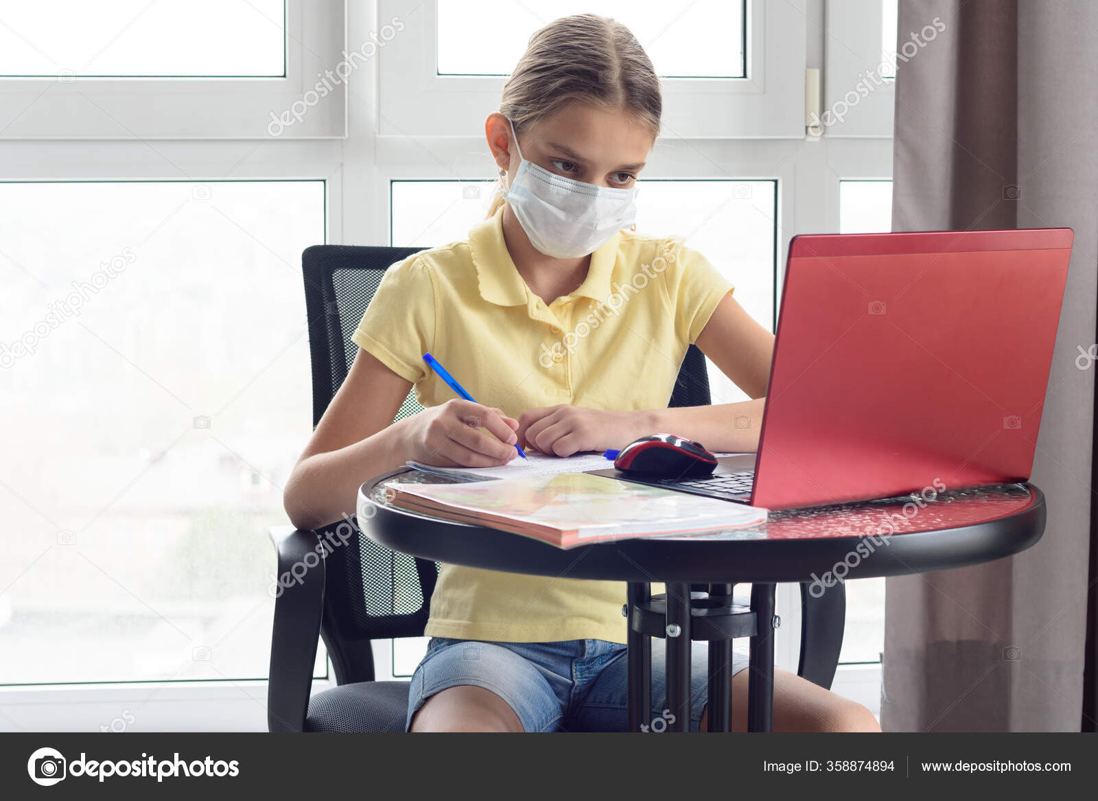Self Isolation Girl Remotely Educates Online Stock Photo by ©Madhourses ...