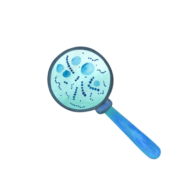 Imagens vetoriais Lupa de vidro com bactérias | Depositphotos