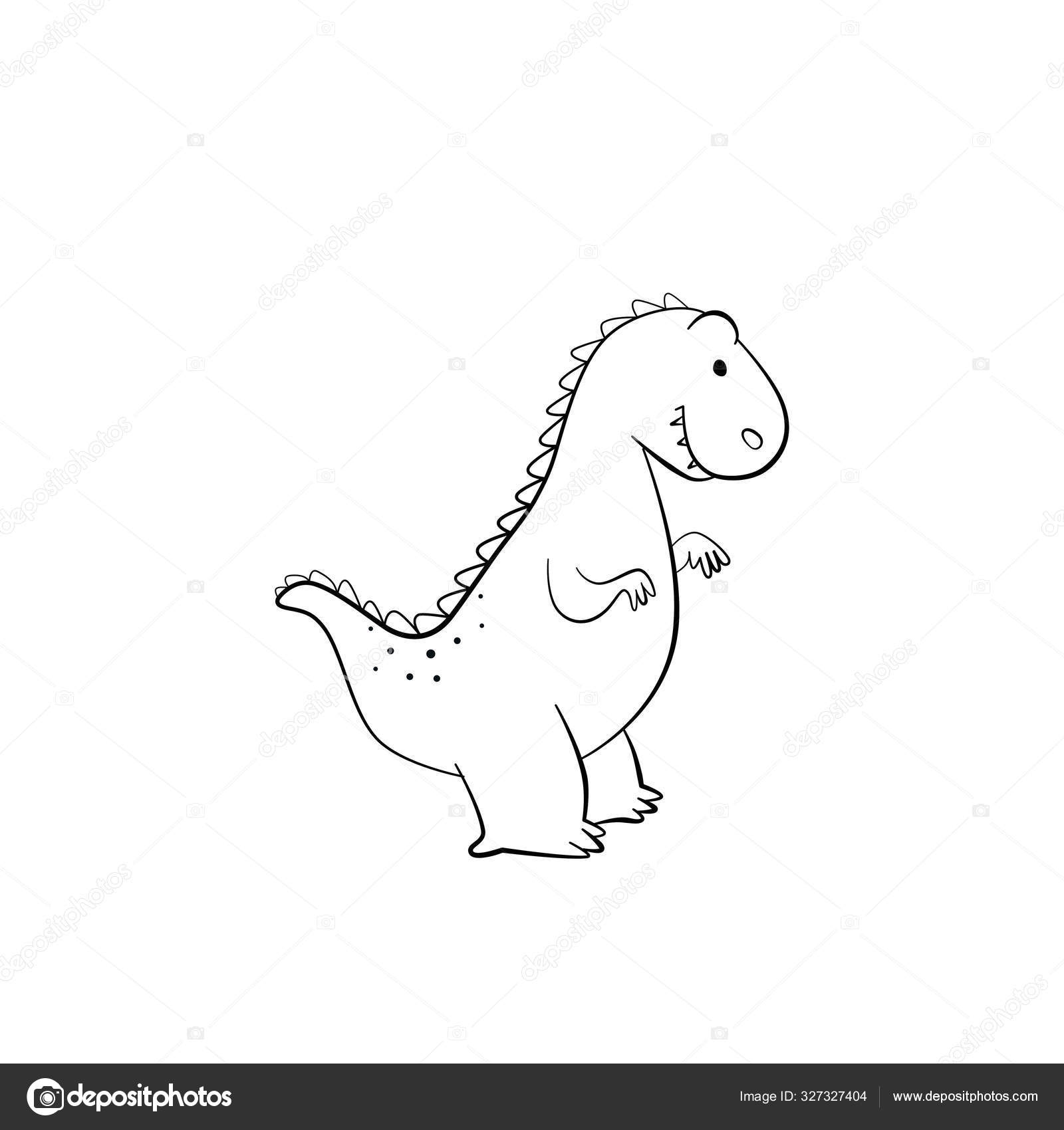 Black Line Illustration Dinosaur Stock Illustration by ©ann.gorkun ...