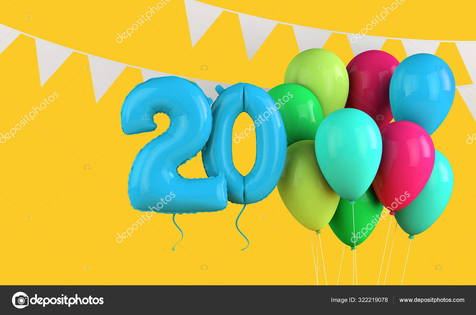 Happy 20th Birthday Balloons