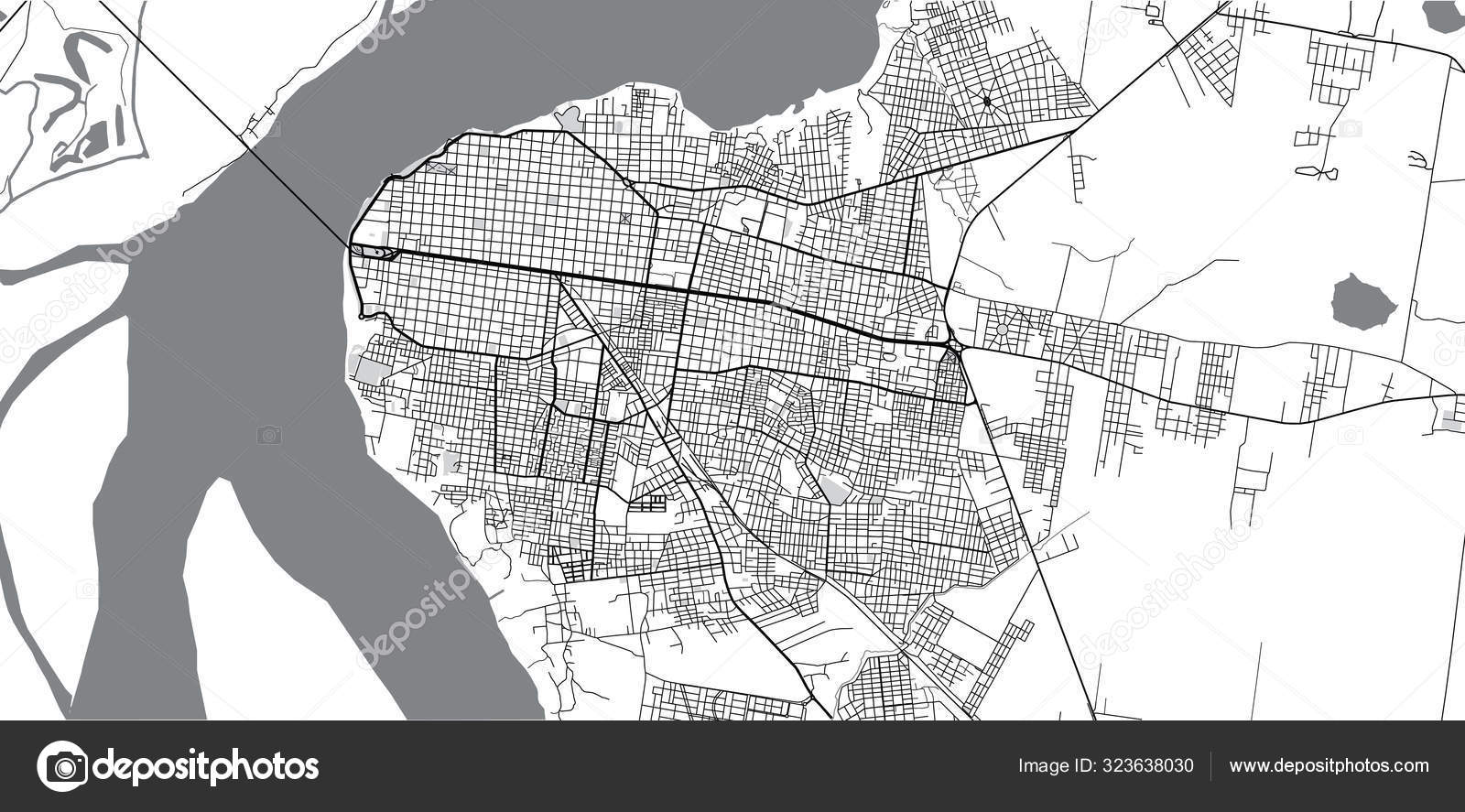 Mapa urbano de Corrientes, Argentina Vector de stock #323638030 de ...