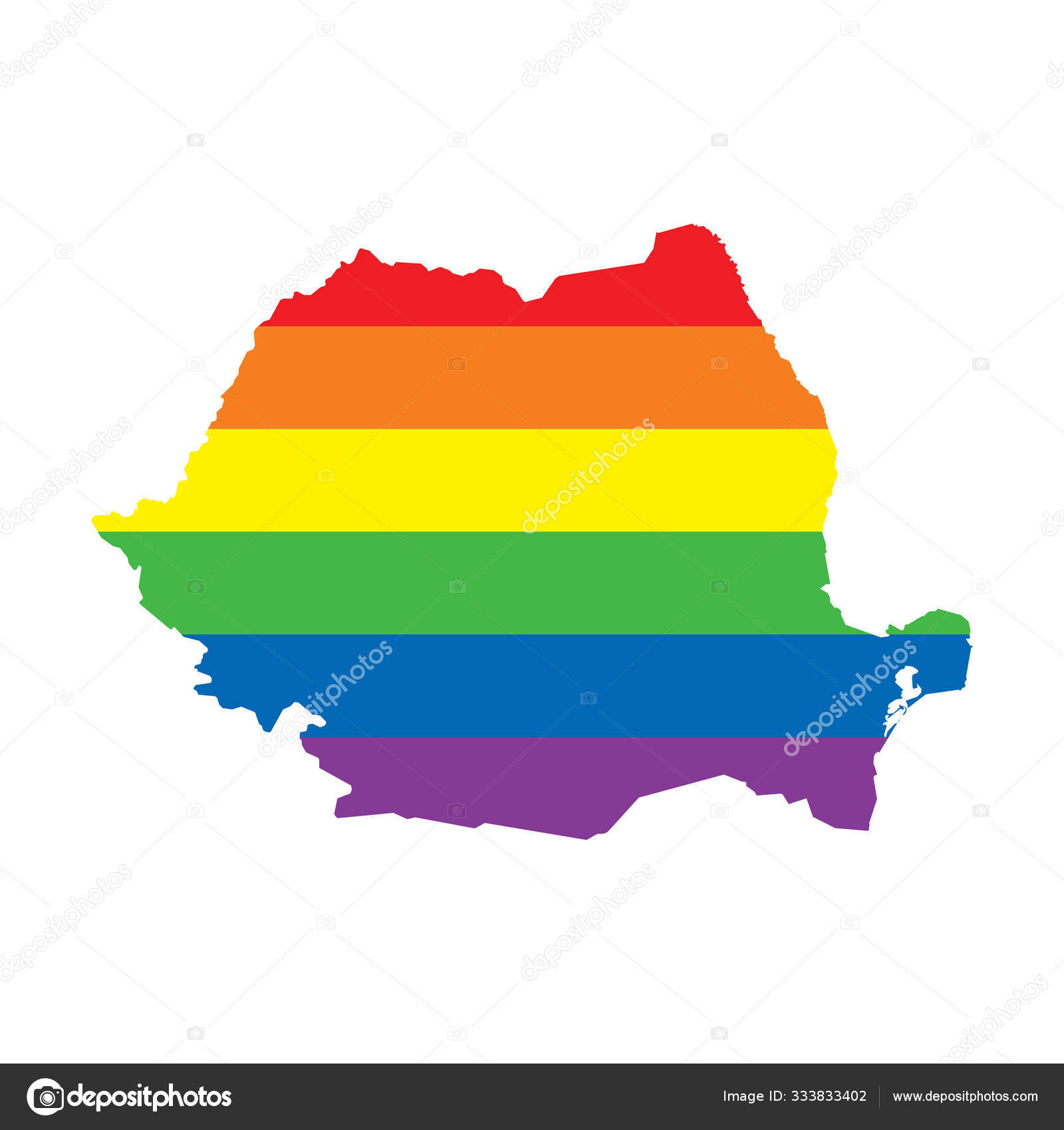 Romania LGBTQ gay pride flag map Stock Vector Image by ©InkDropCreative ...