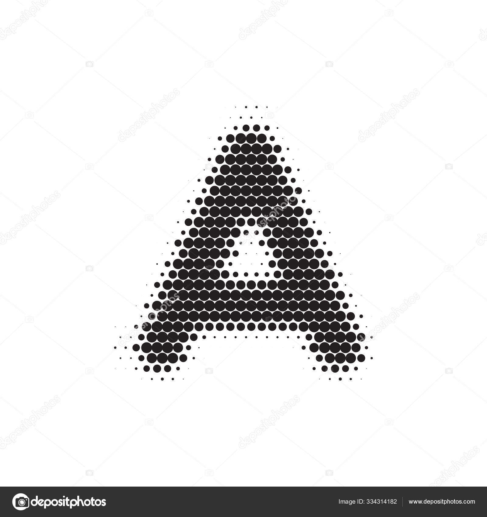 Letra A black halftone pattern fuente Vector de stock por ...