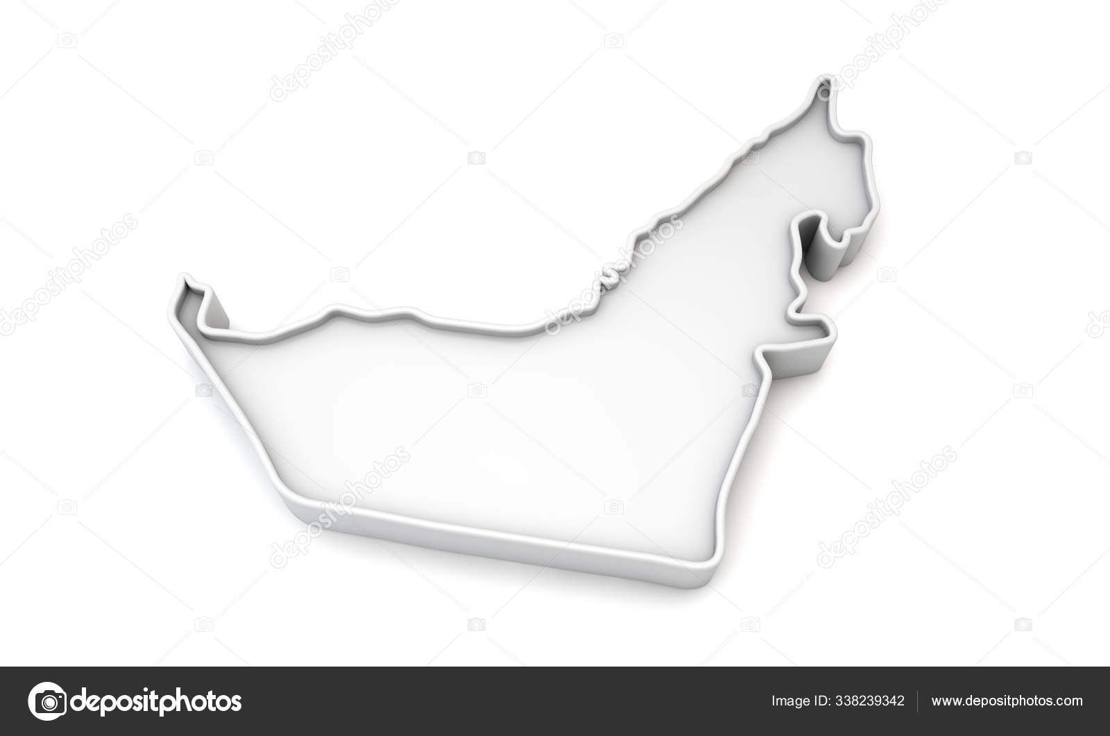Simple white 3D map of United Arab Emirates. 3D Rendering Stock Photo ... Simple white 3D map of United Arab Emirates. 3D Rendering Stock Photo ...