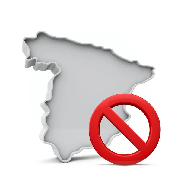 France map with red no entry warning sign. 3D Rendering Stock Photo by ...