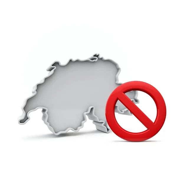 France map with red no entry warning sign. 3D Rendering Stock Photo by ...