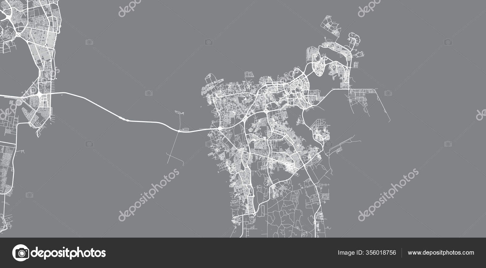 Urban vector map of Bahrain, middle east — Stock Vector ...