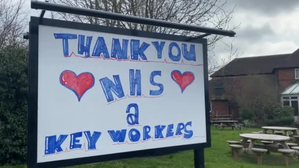 LONDON, UK - April 4th 2020: Thank you NHS healthcare hand drawn ...