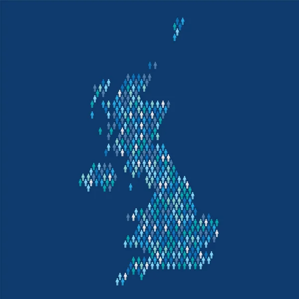 United Kingdom population. Statistic map made from stick figure people ...