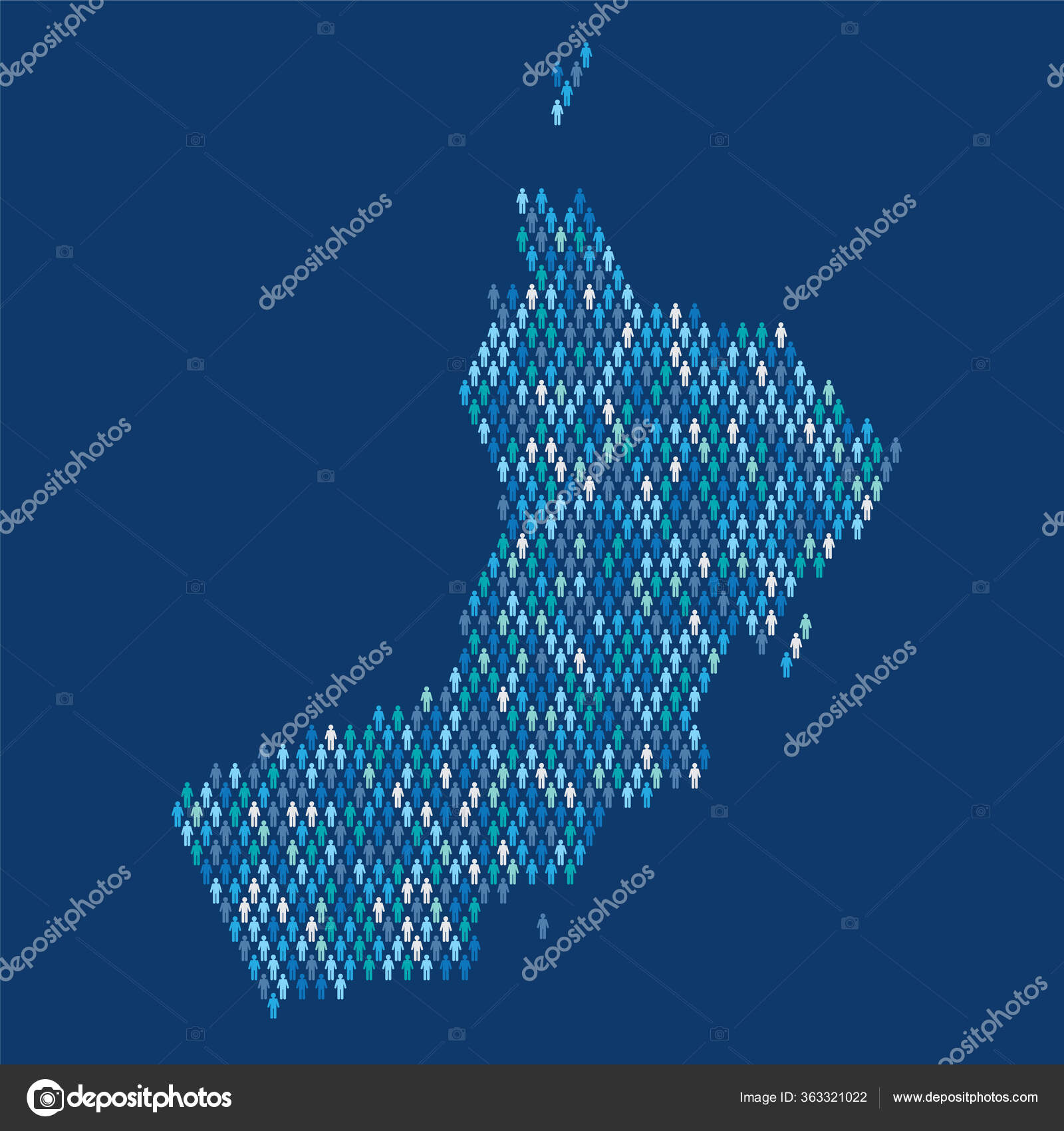 Oman population infographic. Map made from stick figure people Stock ...