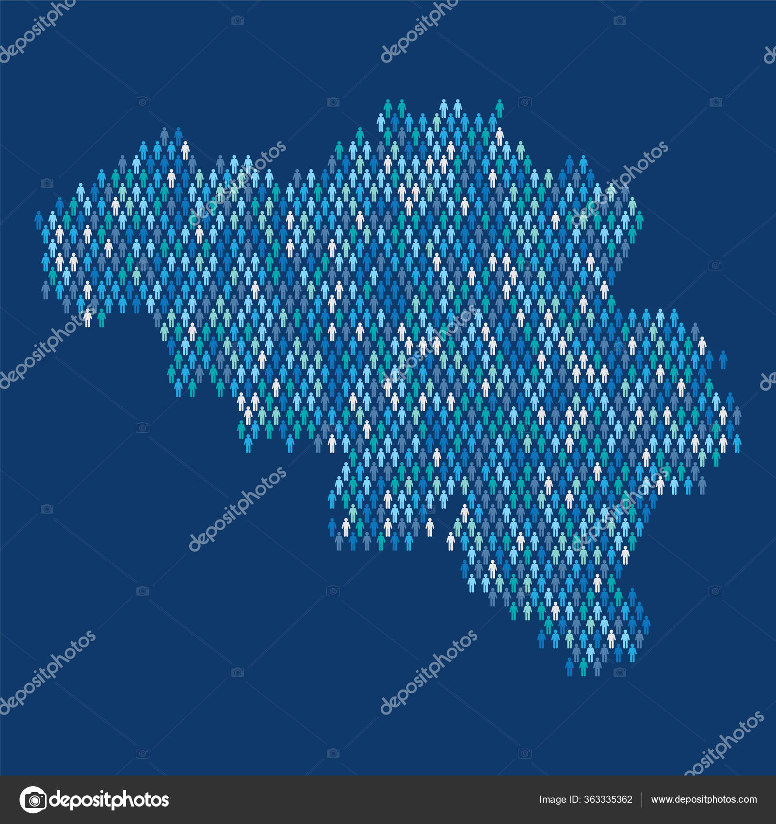 Belgium population infographic. Map made from stick figure people Stock ...