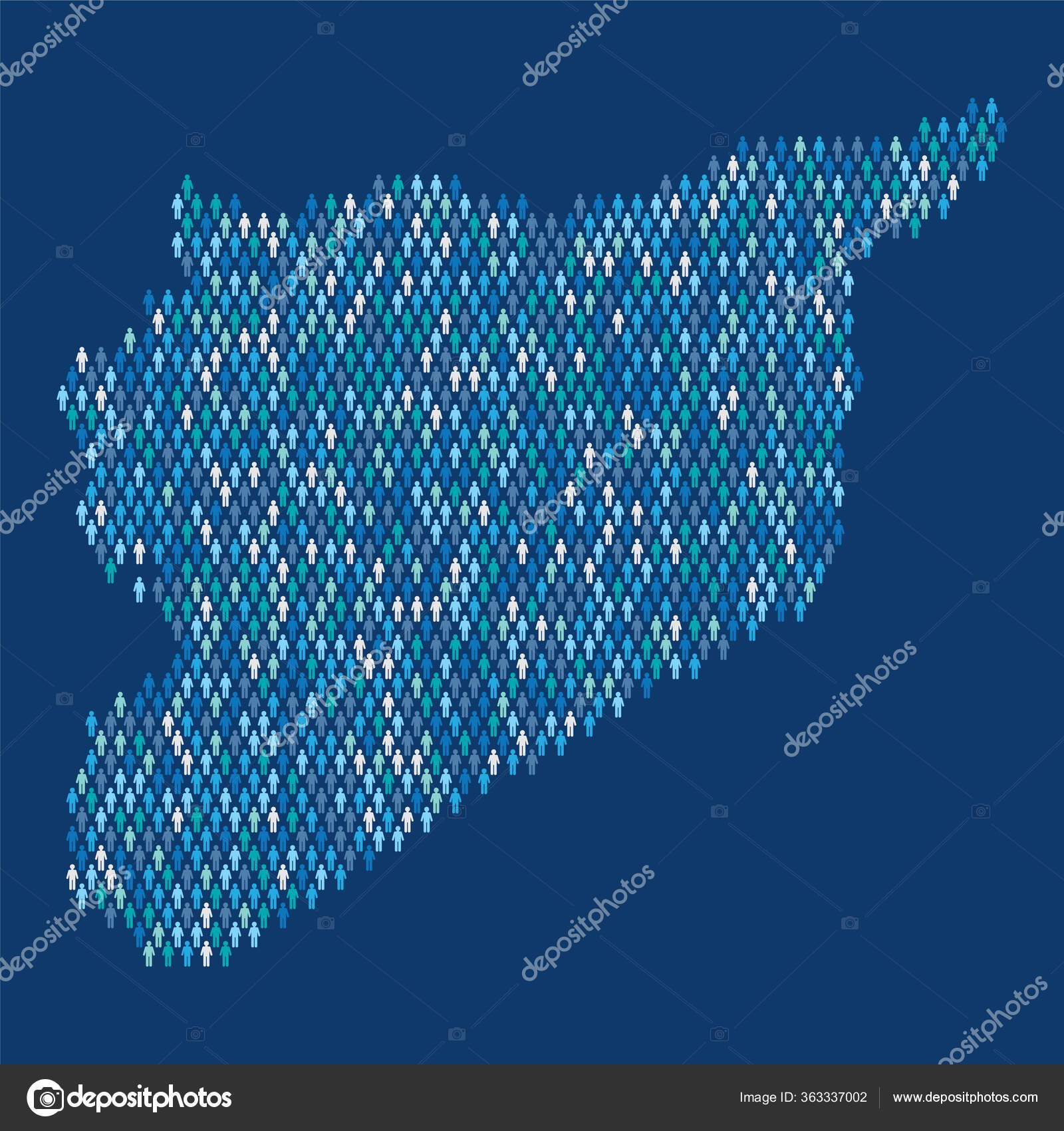 Syria population infographic. Map made from stick figure people Stock ...