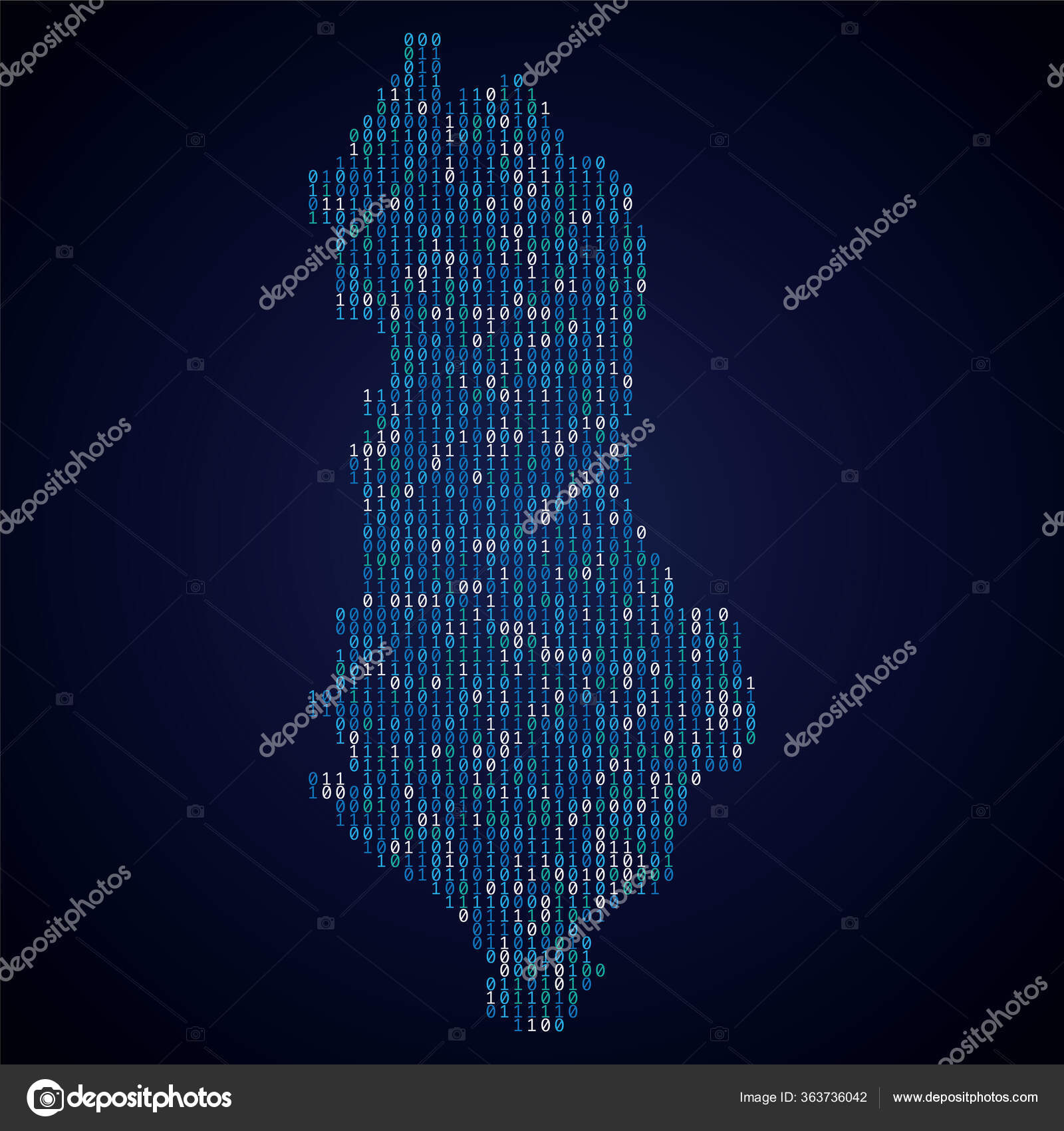 Albania country map made from digital binary code Stock Vector Image by ...