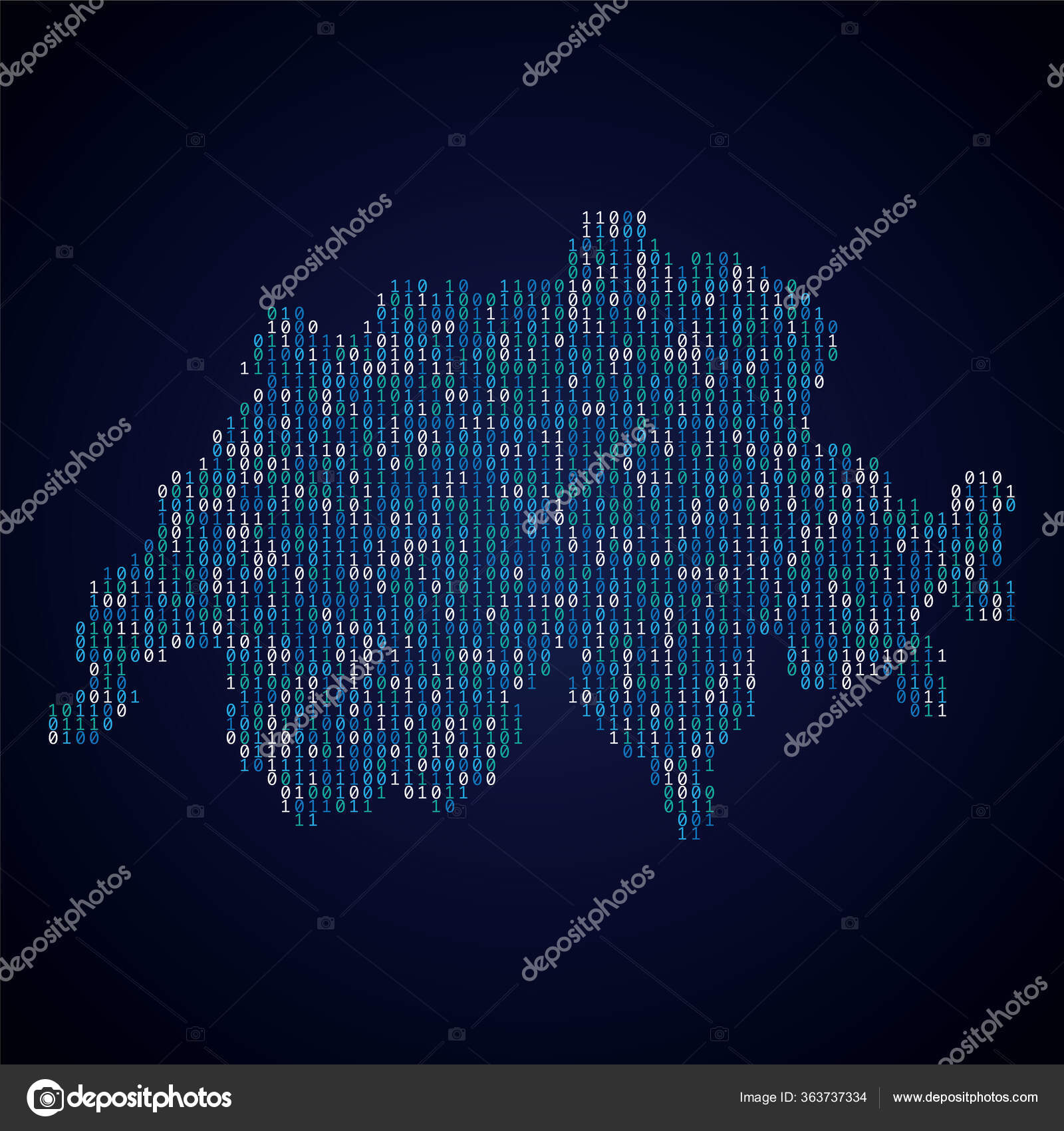 Switzerland country map made from digital binary code Stock Vector ...