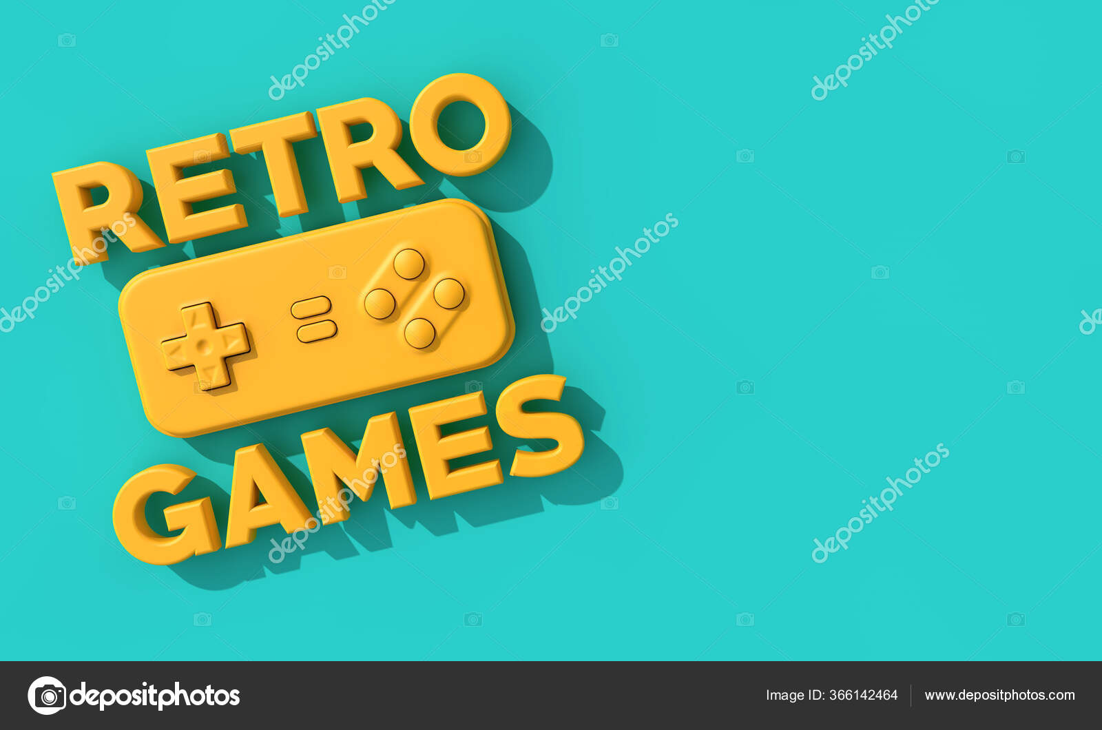 Retro computer game controller background. 3D Rendering Stock Photo by ...