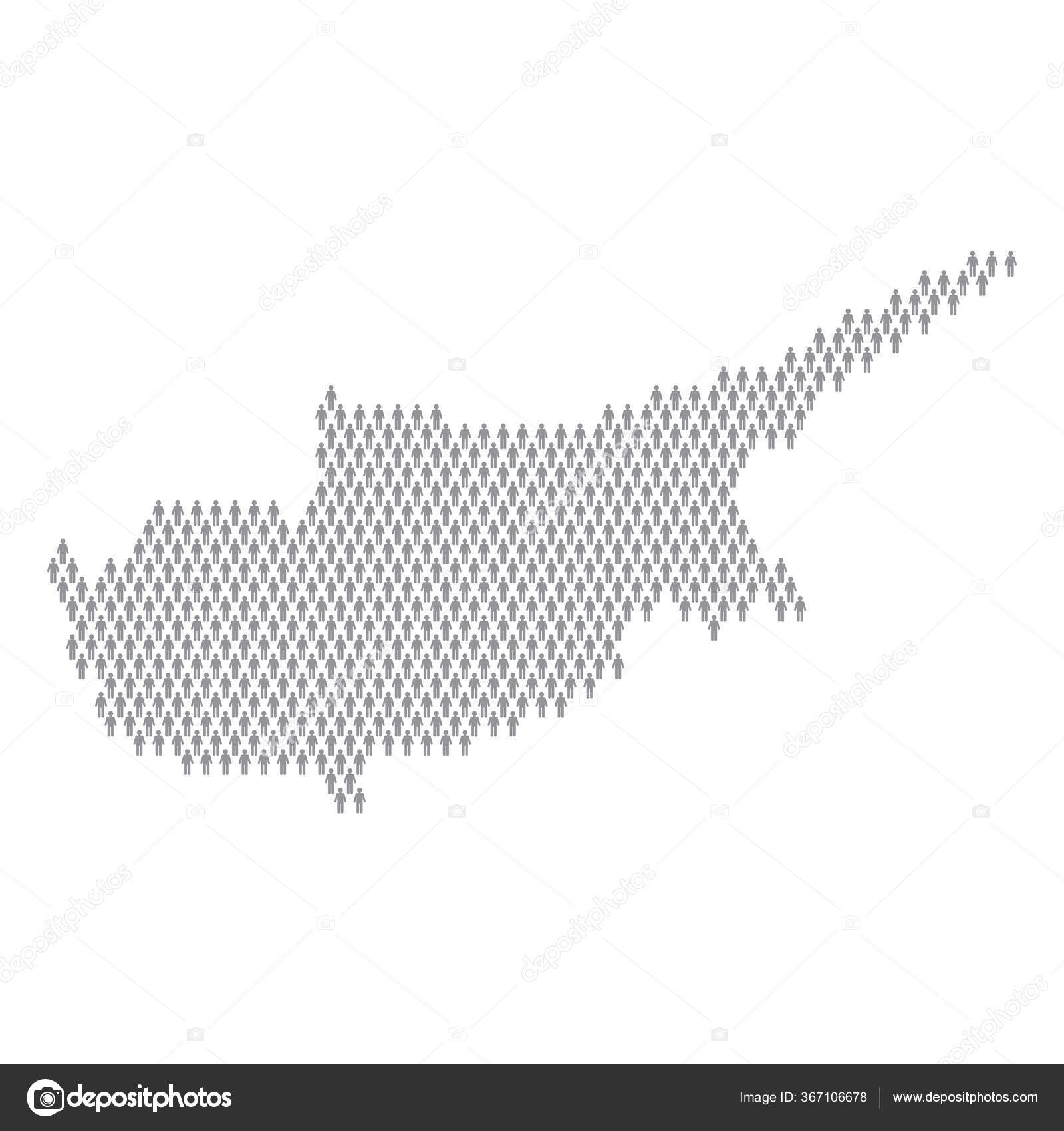 Cyprus population infographic. Map made from stick figure people Stock ...