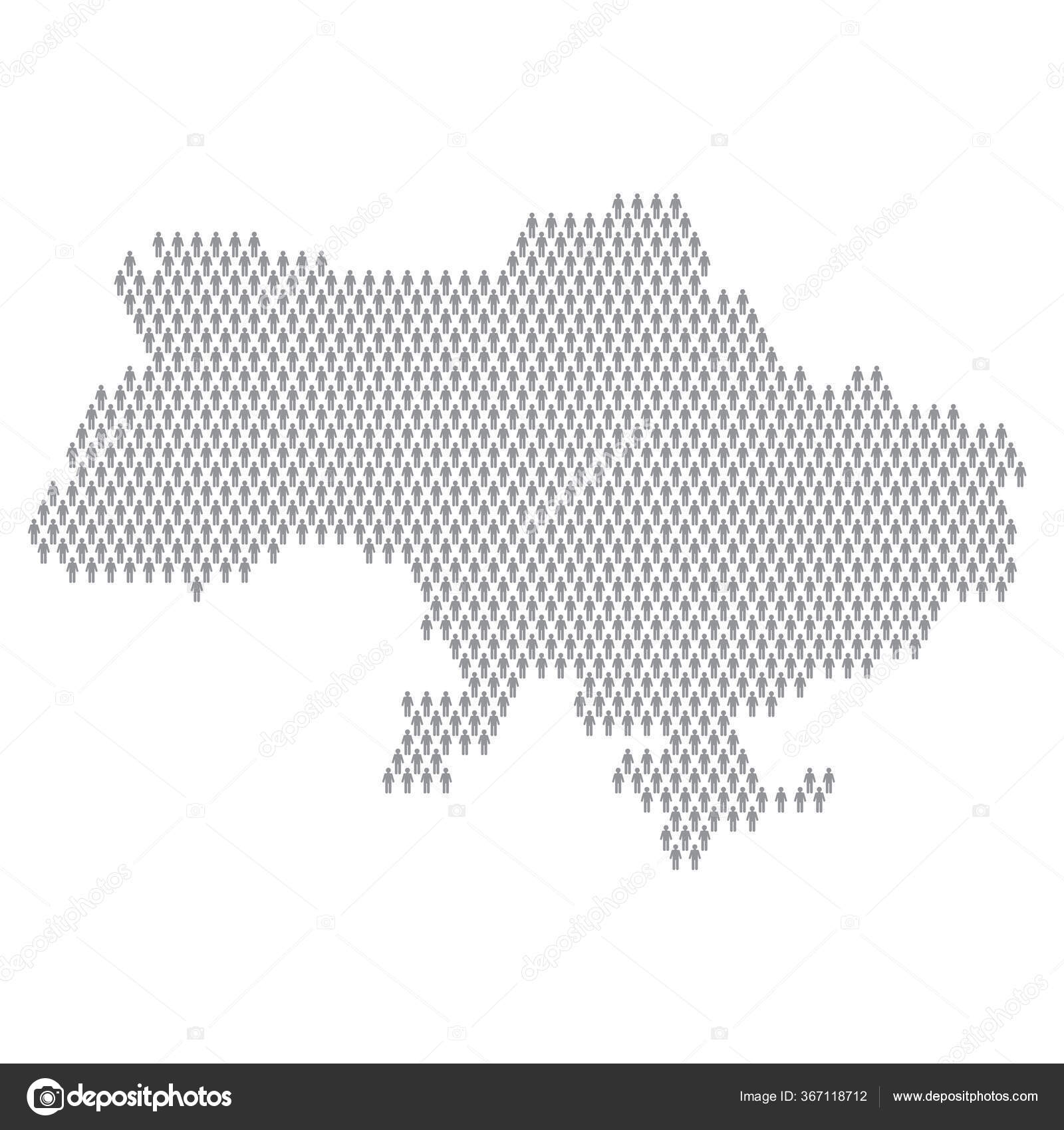 Ukraine population infographic. Map made from stick figure people Stock ...