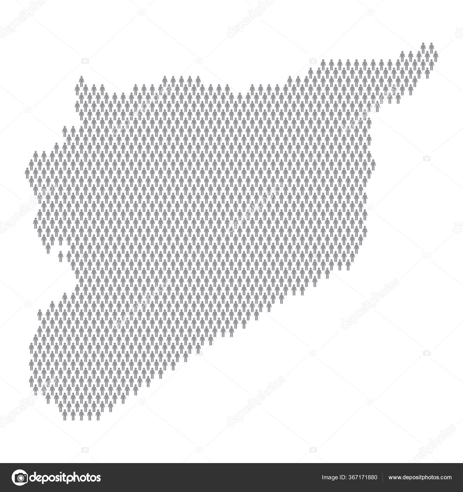 Syria population infographic. Map made from stick figure people Stock ...