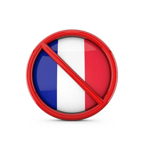 France map with red no entry warning sign. 3D Rendering Stock Photo by ...