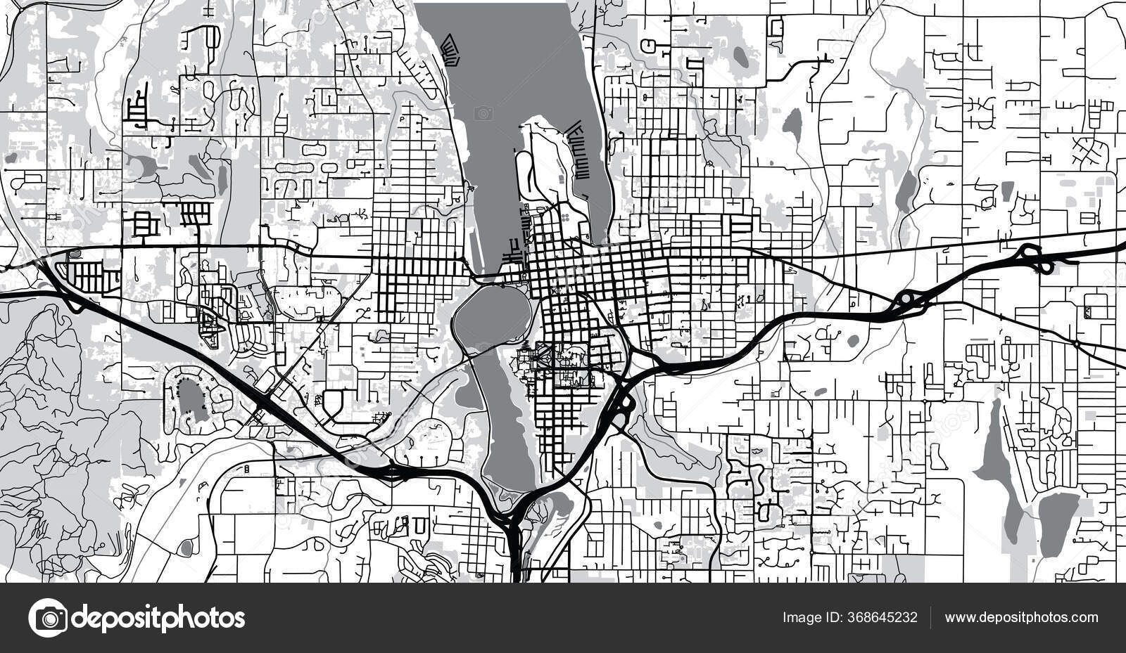Urban vector city map of Olympia, USA. Washington state capital Stock ...