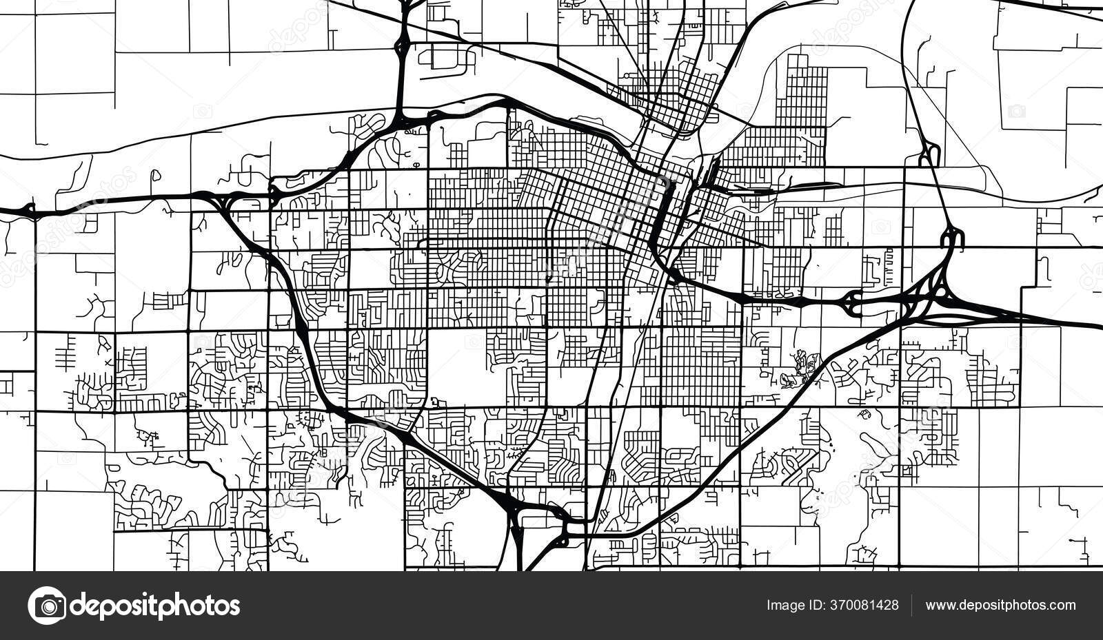 Urban vector city map of Topeka, USA. Kansas state capital Stock Vector ...
