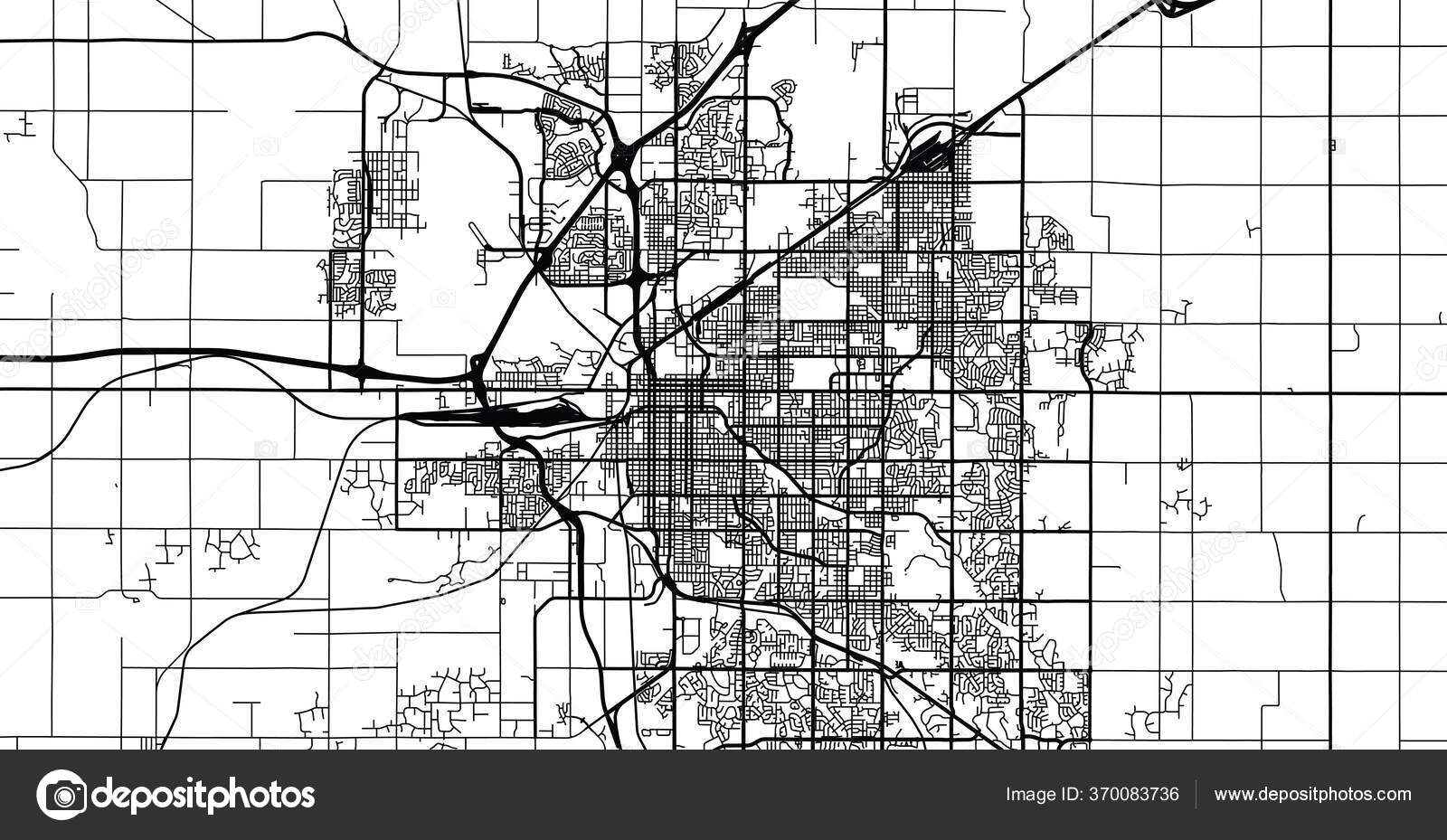 Urban vector city map of Lincoln, USA. Nebraska state capital Stock ...
