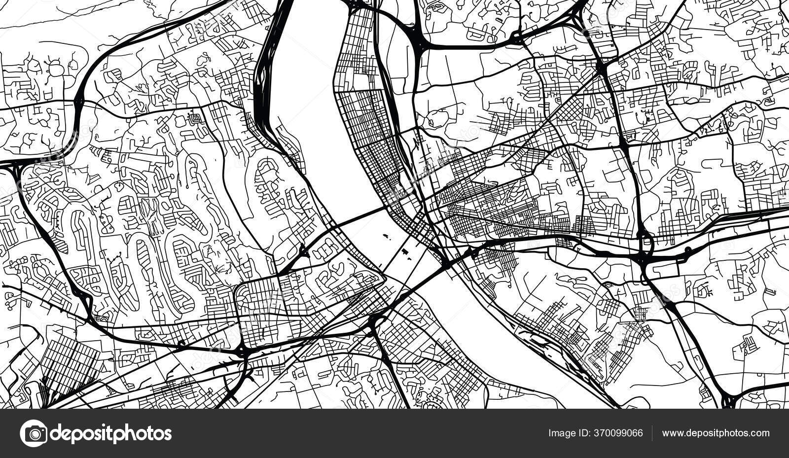 Urban vector city map of Harrisburg, USA. Pennsylvania state capital ...