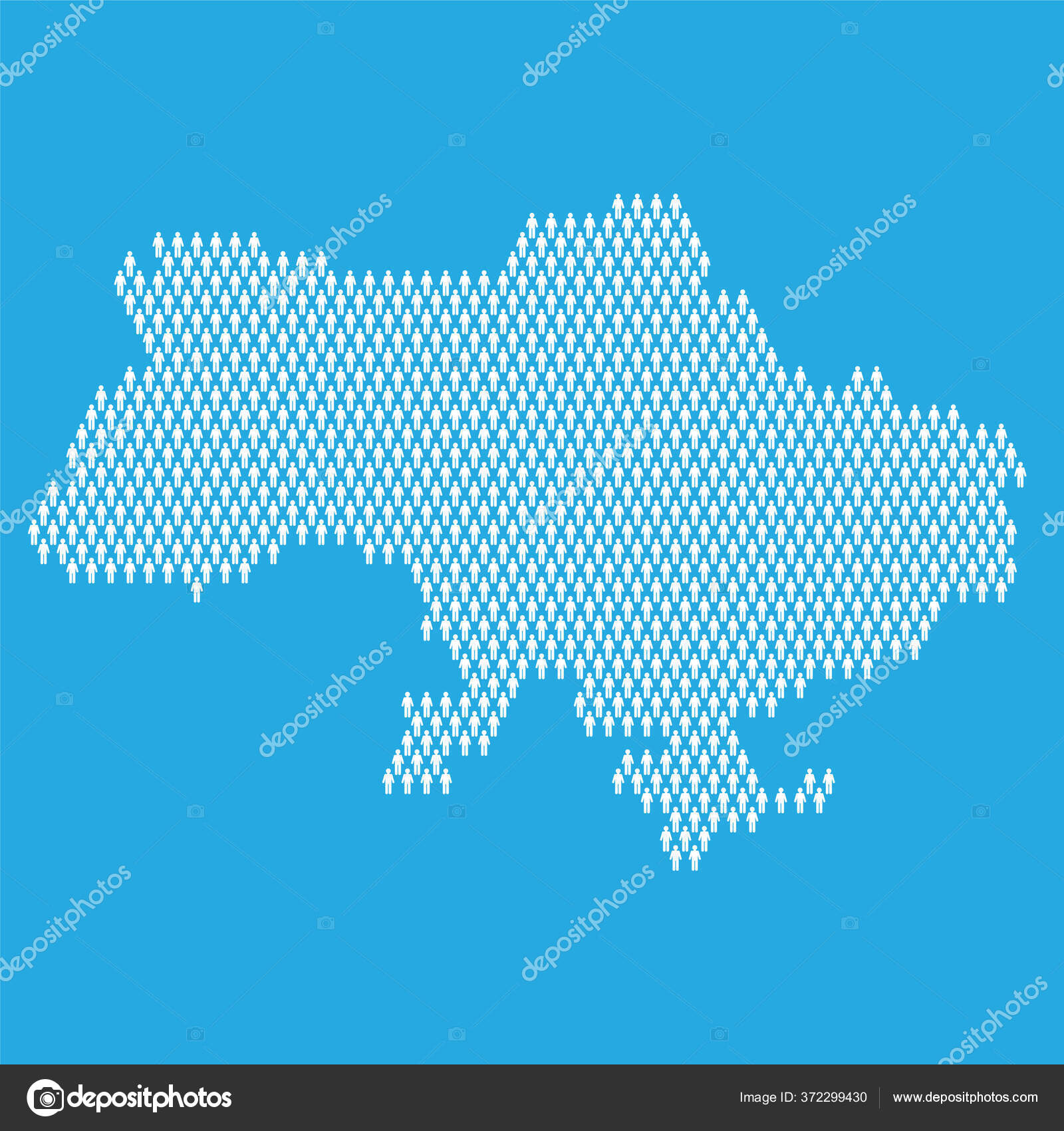 Ukraine population. Statistic map made from stick figure people Stock ...