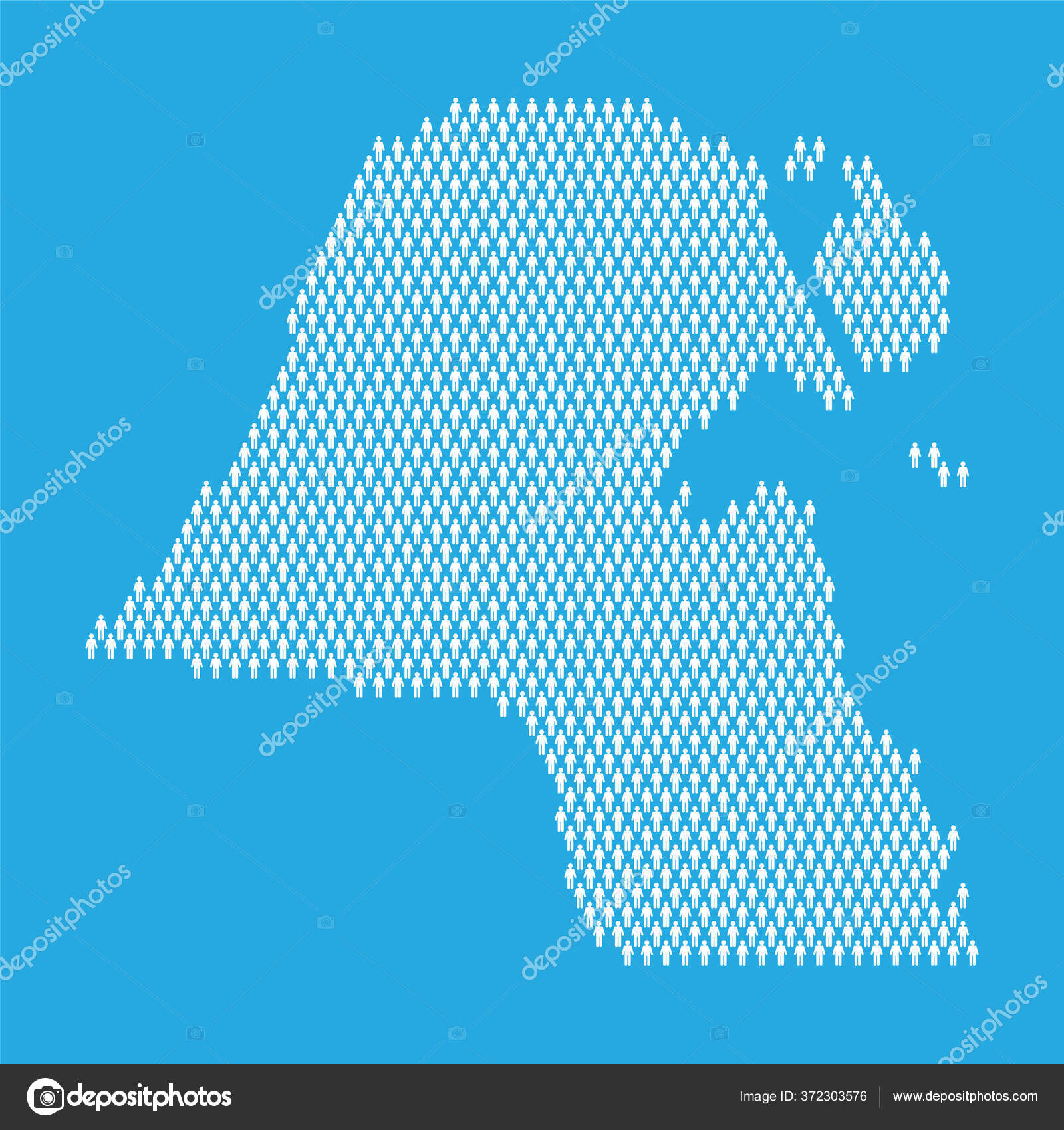 Kuwait population. Statistic map made from stick figure people Stock ...