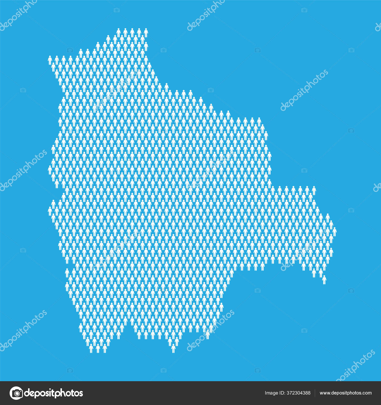 Población Bolivia. Mapa estadístico hecho de personas con figuras de ...