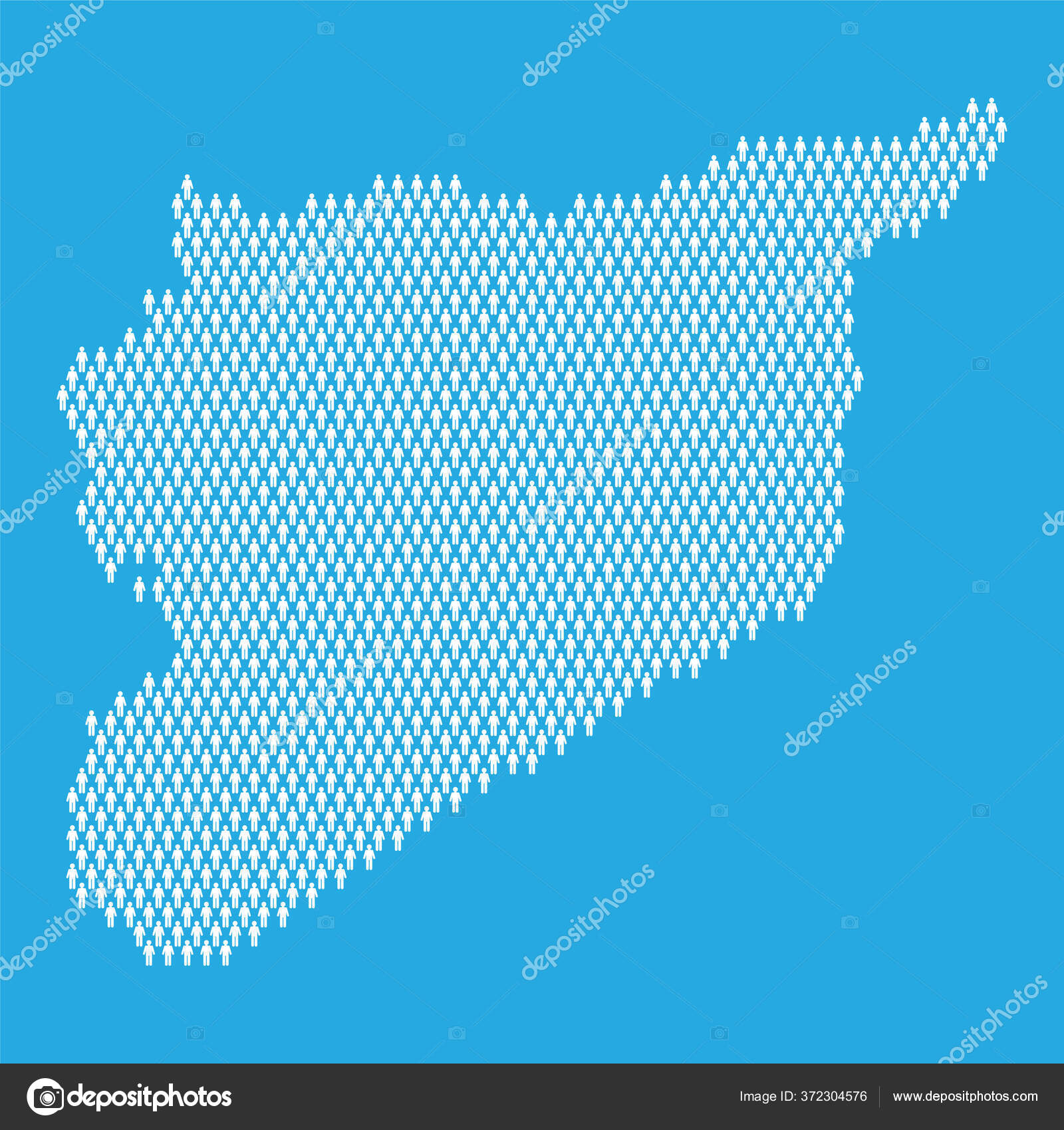 Syria population. Statistic map made from stick figure people Stock ...