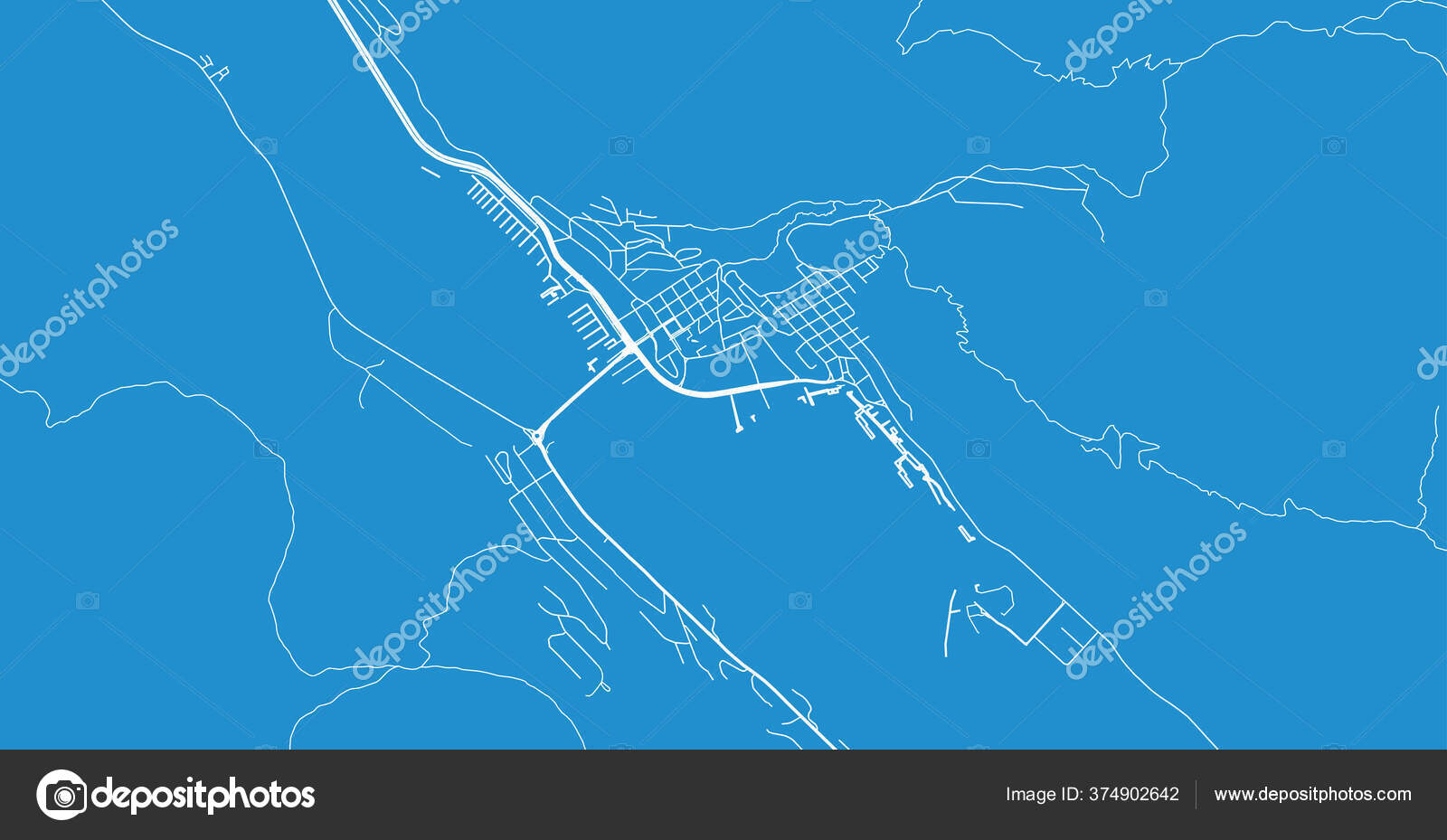 Mapa da cidade vetorial urbana de Juneau, EUA. Alaska capital do estado ...