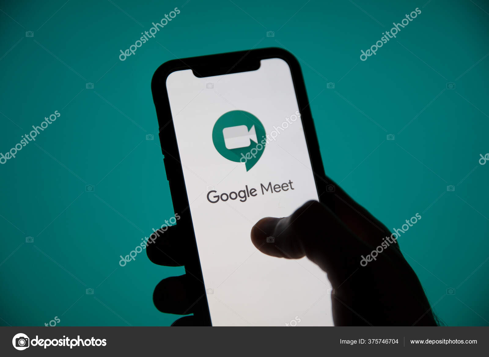 LONDON, UK - May 22 2020: Google Meet video meeting logo on a ...
