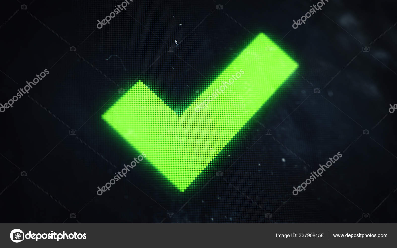 Glitch Verde Icono Correcto Ilustración Símbolo Aprobación Marca ...