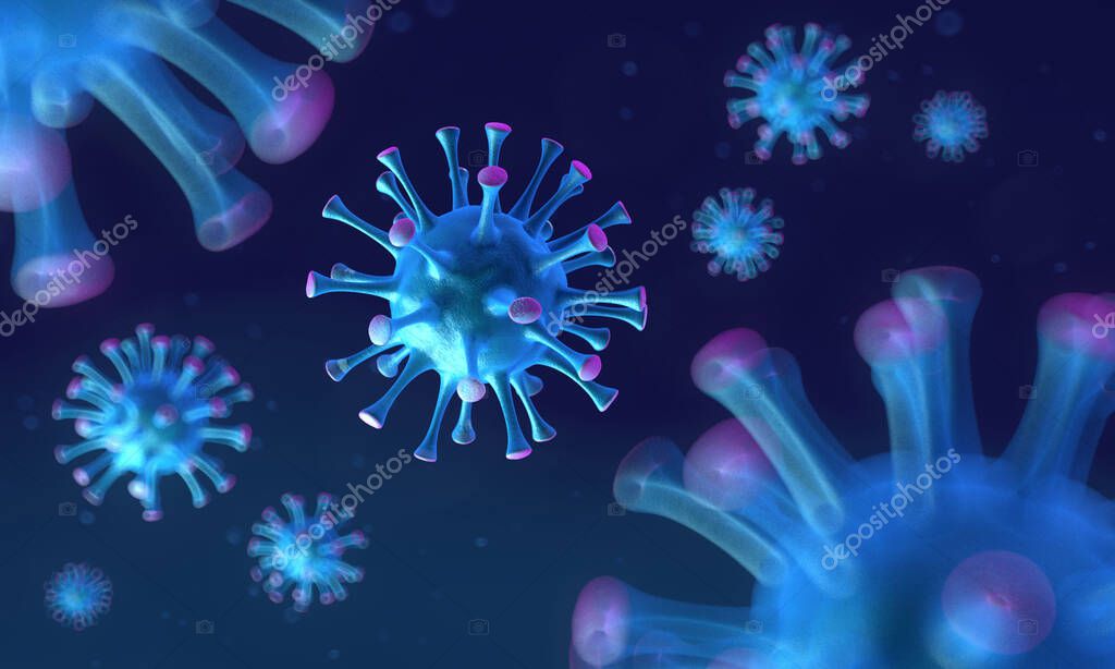 Vista microscópica de un virus infeccioso. Contagio y propagación de ...