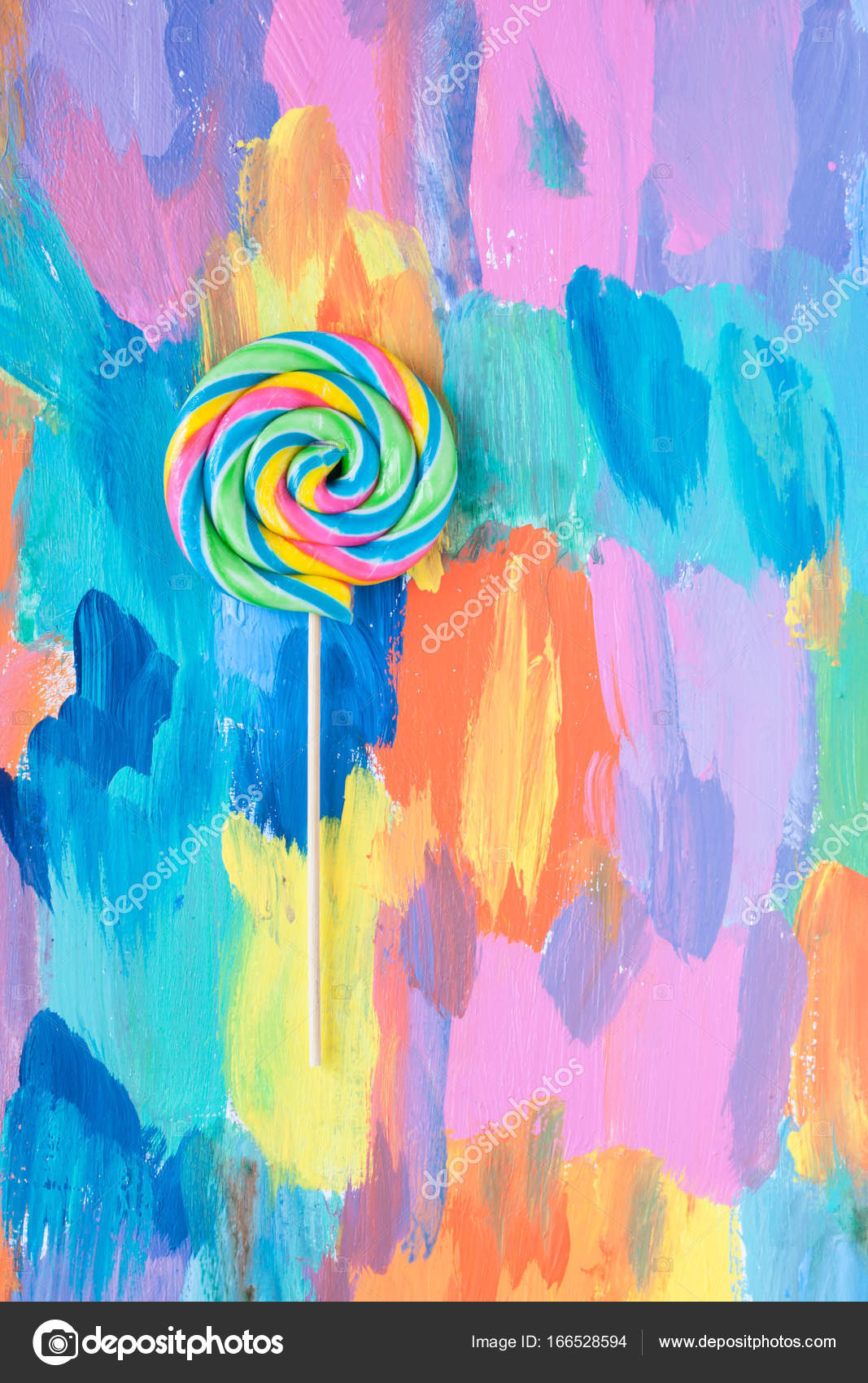 Lollipop candy on a colourful background — Stock Photo © Bernashafo ...