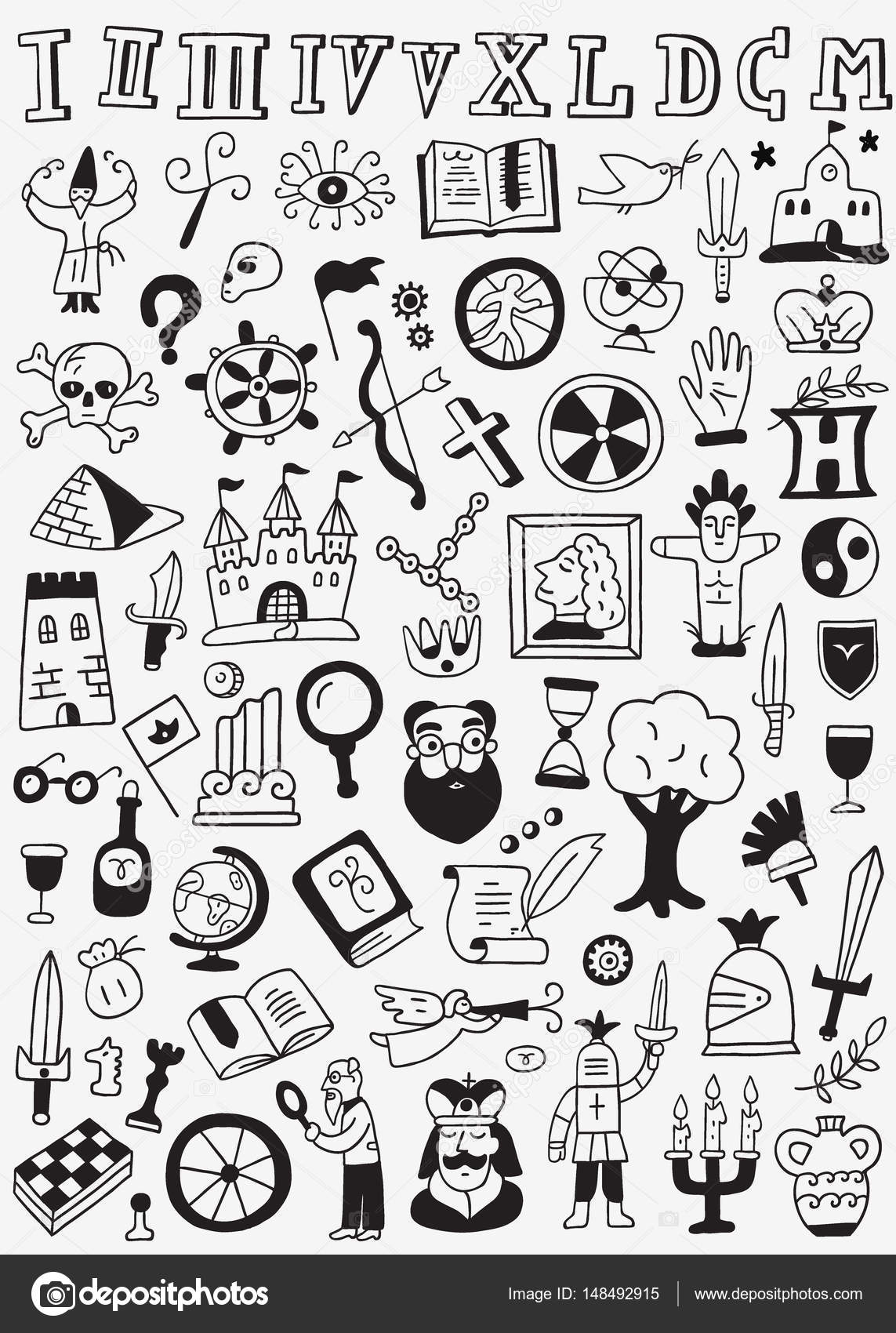 history doodles set — Stock Vector © topform #148492915