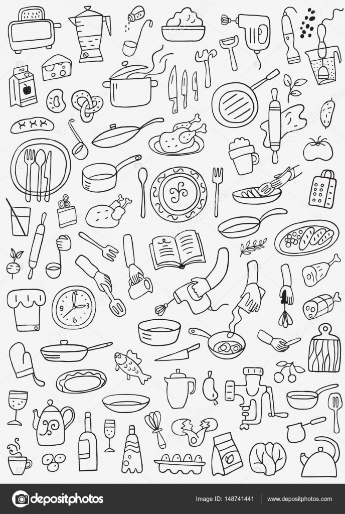 Cookery , food - doodles set Stock Vector by ©topform 148741441 Cookery , food - doodles set Stock Vector by ©topform 148741441