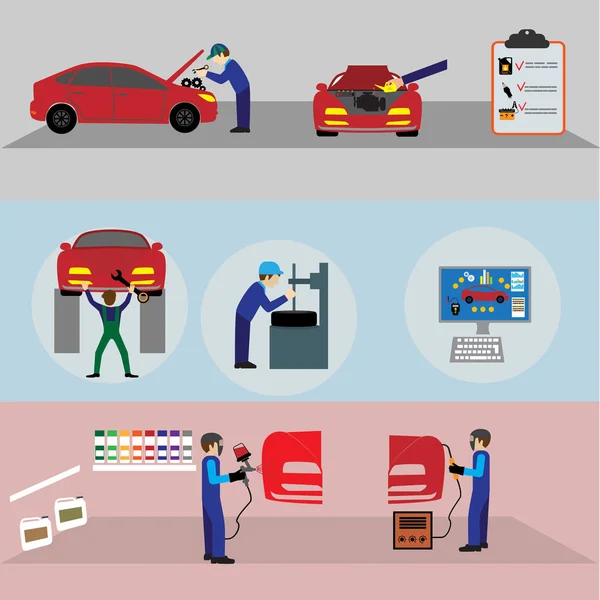 Mechanic Icons Set — Stock Vector © macrovector #73456681